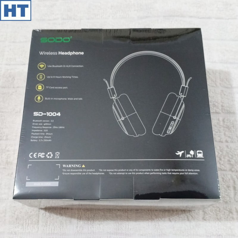 SODO SD-1004 Bluetooth Headphones - (Black) - 10 hrs+ talktime ...